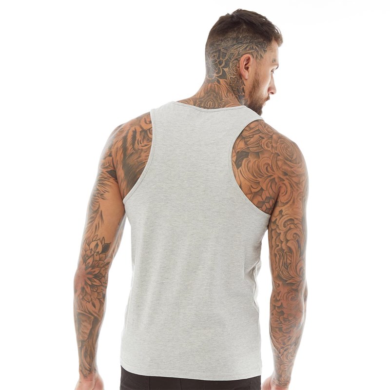 Buy Fluid Mens Plain Muscle Back Vest Grey Marl