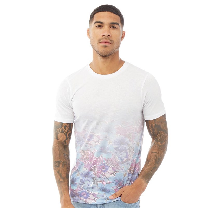 Buy Fluid Mens Gradient Print T-Shirt White