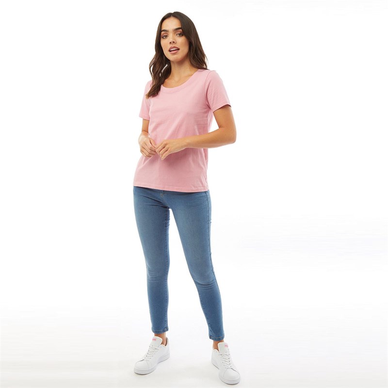 Fluid Damen Basic T-Shirts und Tops Rosa