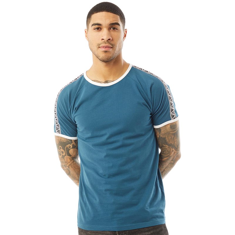 Buy Fluid Mens Ringer T-Shirt Bright Blue