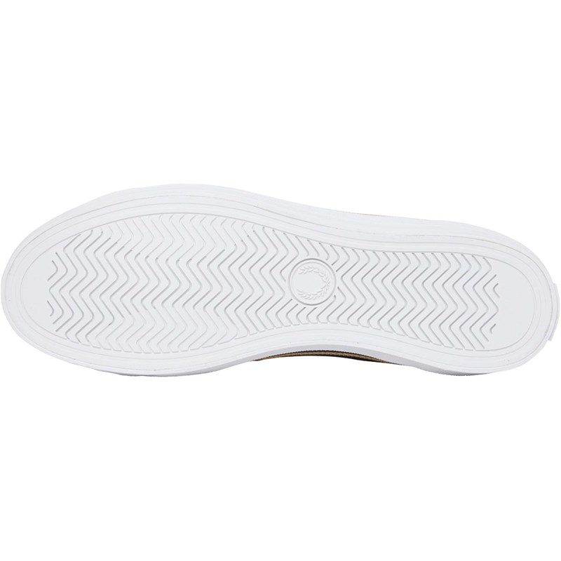 Buy Fred Perry Mens Baseline Perf Leather Trainers Carbon Blue