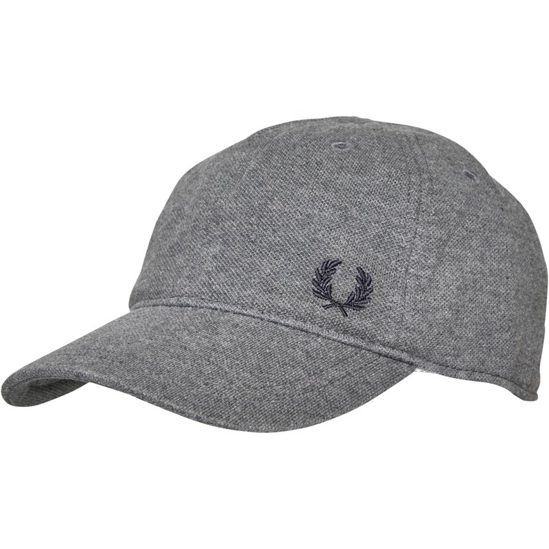Buy Fred Perry Mens Pique Classic Cap Mid Grey Marl