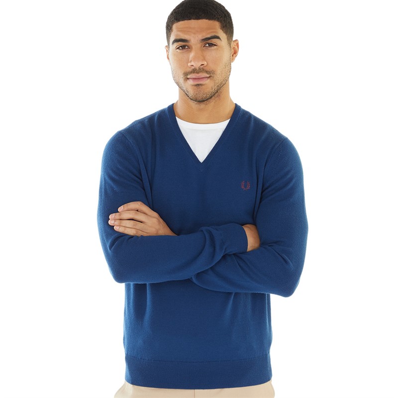 Buy Fred Perry Mens Classic Jumper Service Blue