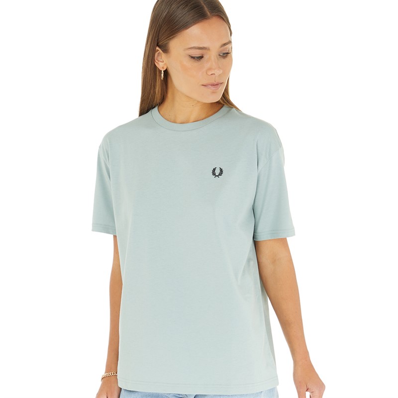 Buy Fred Perry Womens Crew Neck T-Shirt Silver Blue