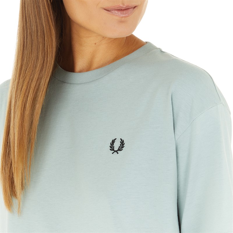 Buy Fred Perry Womens Crew Neck T-Shirt Silver Blue
