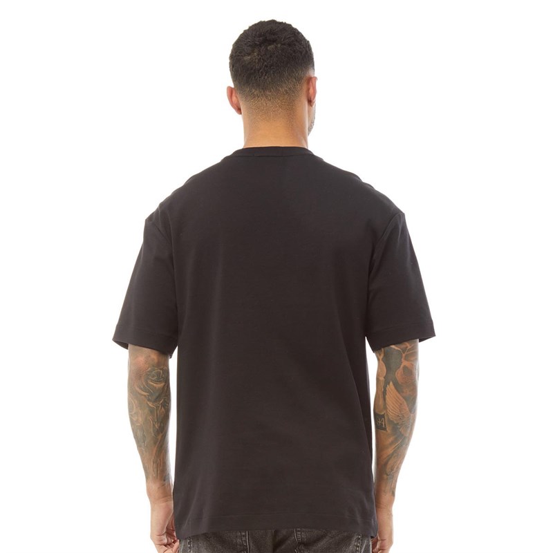 Buy Fred Perry Mens Expanded FP Logo Print T-Shirt Black