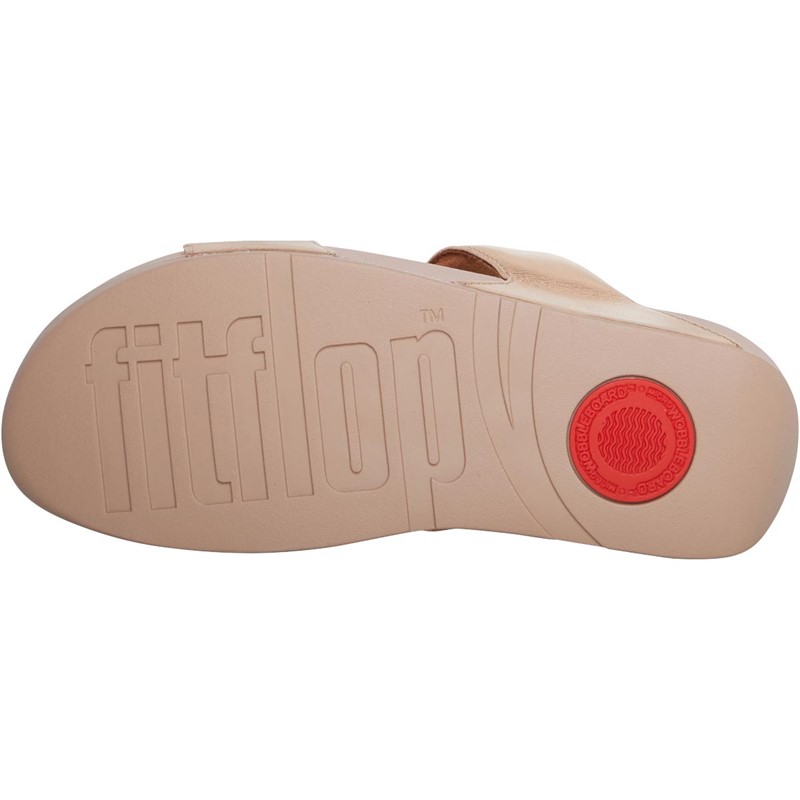 Buy FitFlop Womens Lulu Leather Slide Sandals Rose Gold