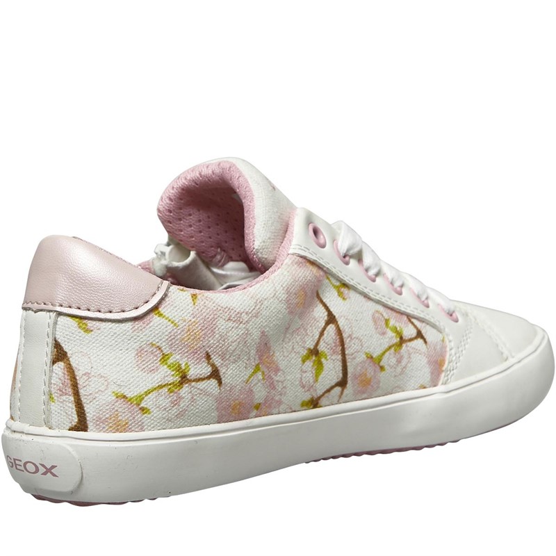 Buy GEOX Junior Girls Gisli Lo Top Trainers White/Light Pink