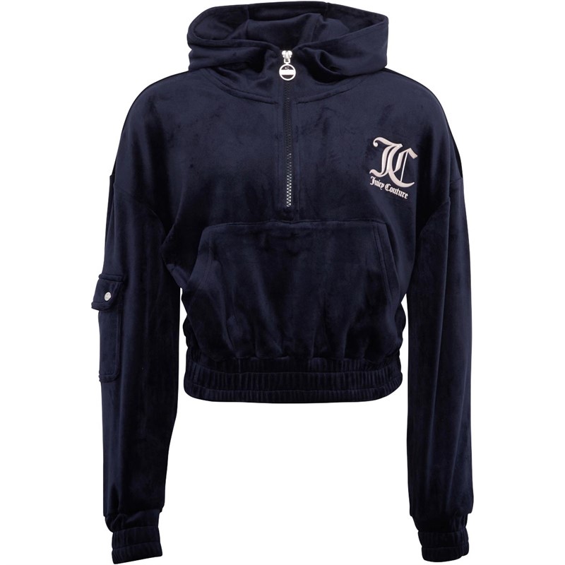 Buy Juicy Couture Girls Velour Quarter Zip Hoodie Night Sky