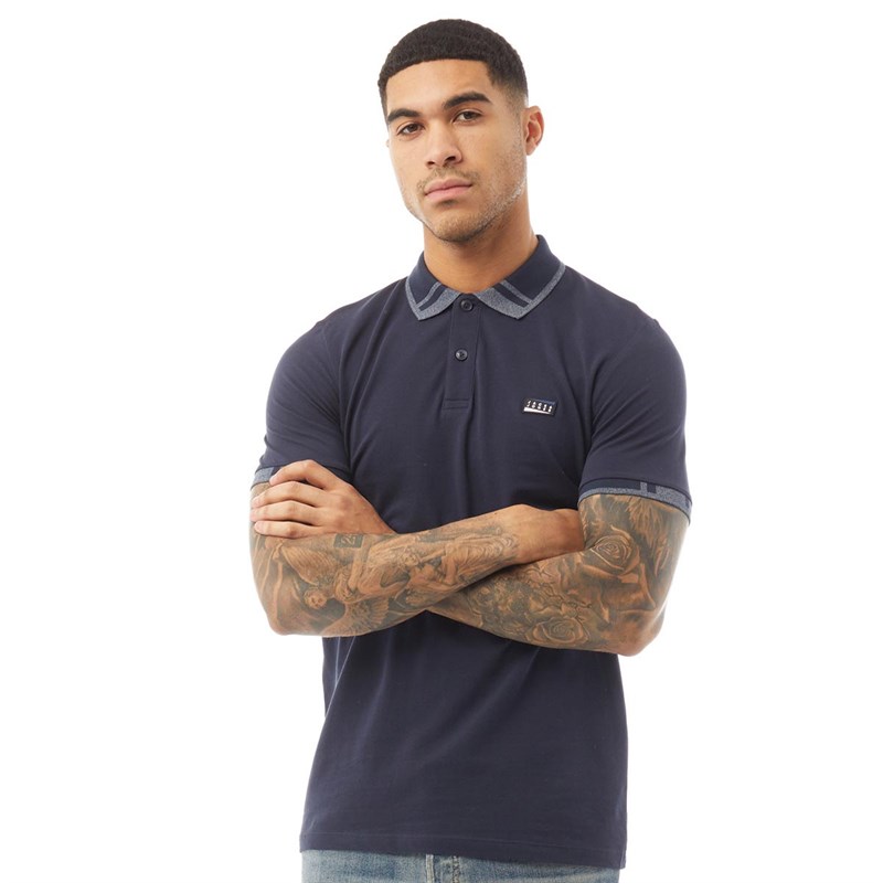 Buy JACK AND JONES Mens Timmo Short Sleeve Polo Navy Blazer