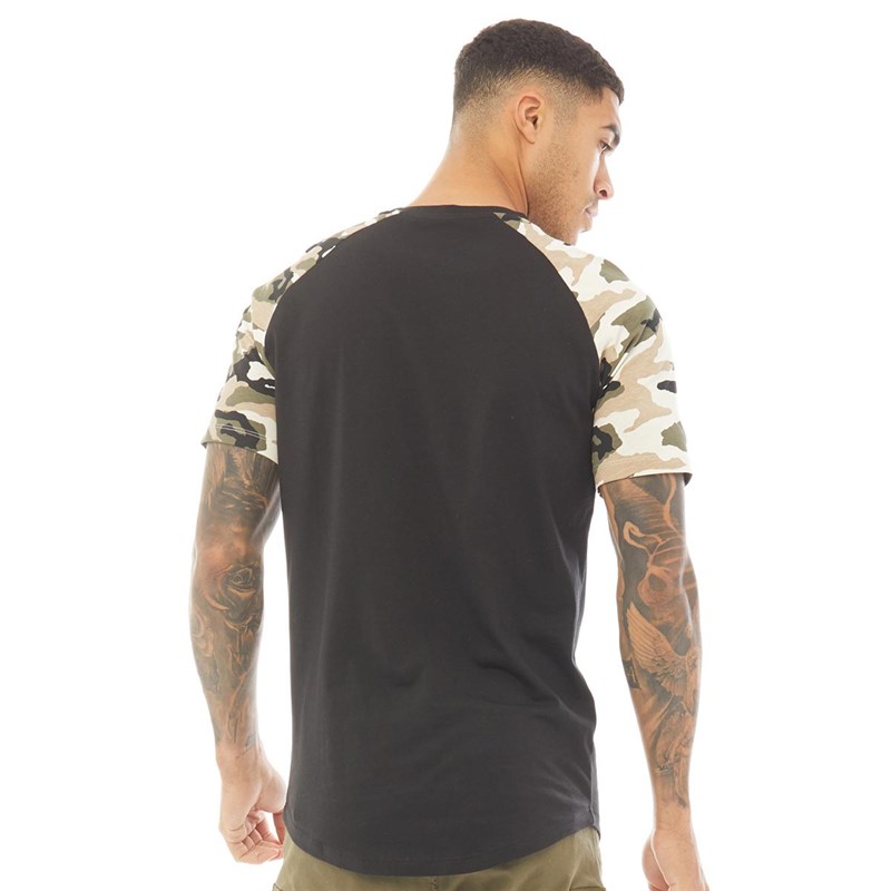 JACK AND JONES Herren Swoop T-Shirt Schwarz