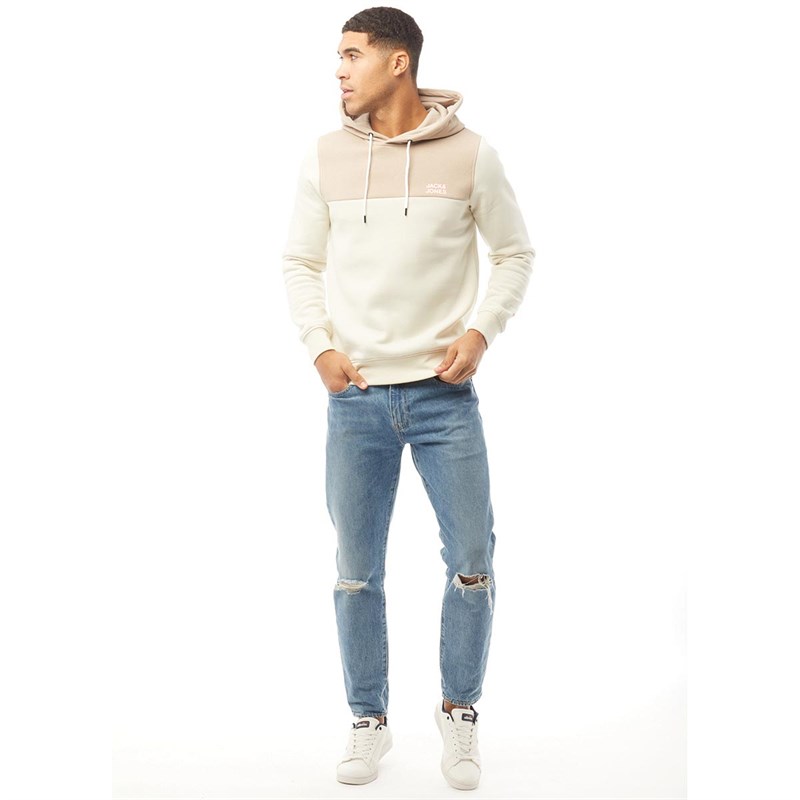 Buy JACK AND JONES Mens Trinity Crew Neck Hoodie Silver Birch
