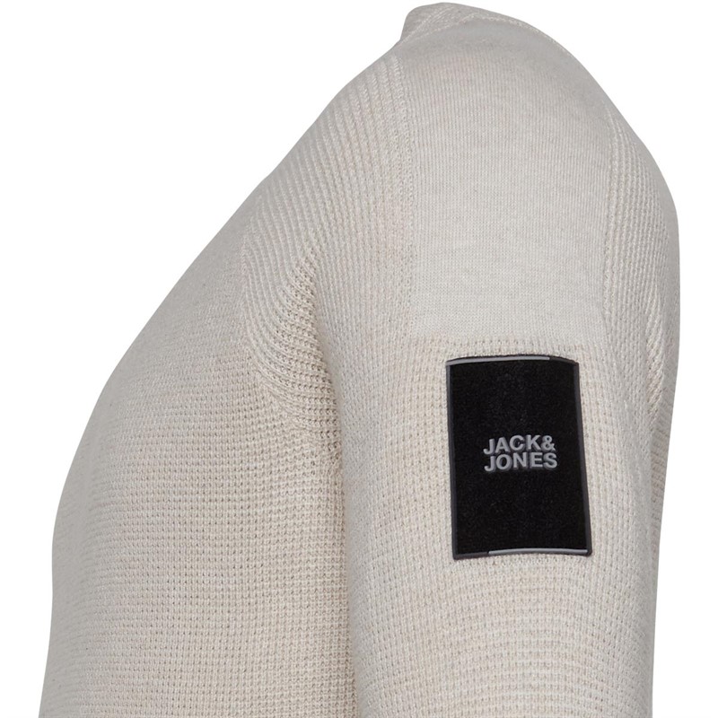 JACK AND JONES Pull à Col Ras-du-Cou Homme Ecru