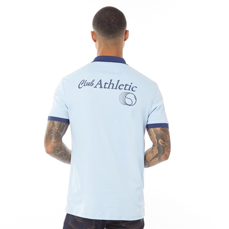 Buy JACK AND JONES Mens Club Zip Polo Powder Blue