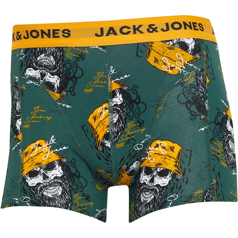 Buy JACK AND JONES Mens Trip Skulls Trunks Trekking Green