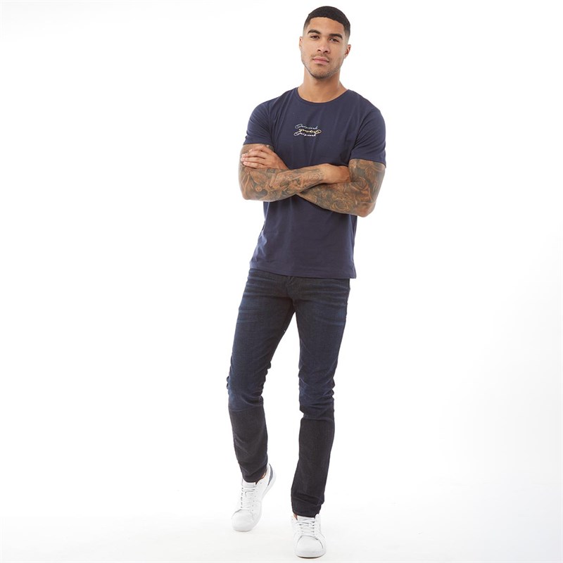 Buy JACK AND JONES Mens West Crew Neck T-Shirt Navy Blazer