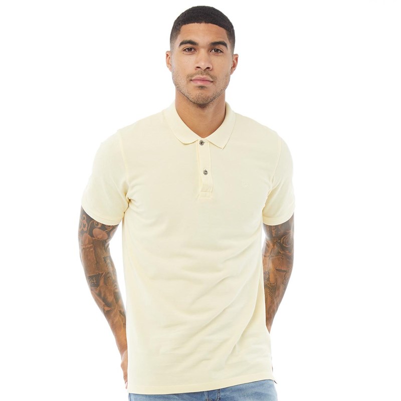 JACK AND JONES Polo Wash Homme Jaune Pâle