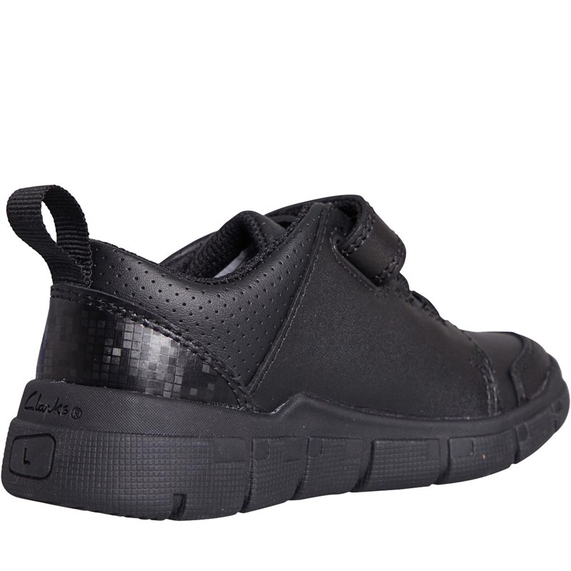 Buy Clarks Infant Encode Flash T Leather Shoes Black