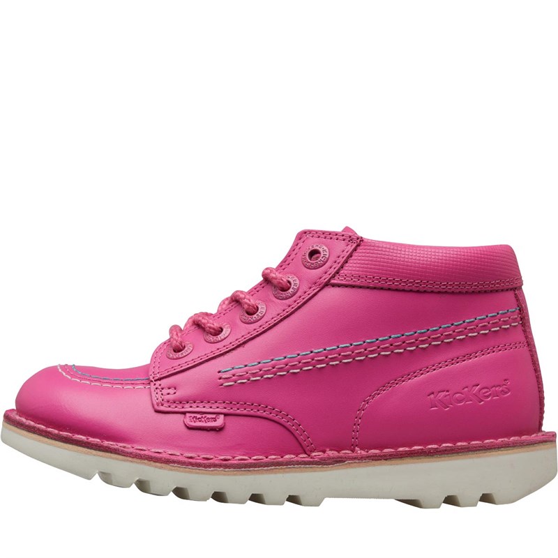 Buy Kickers Junior Girls Joules Kick Hi Leather Boots Pink