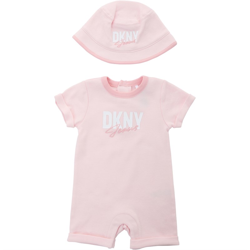 Buy DKNY Girls Romper And Hat Set Pink