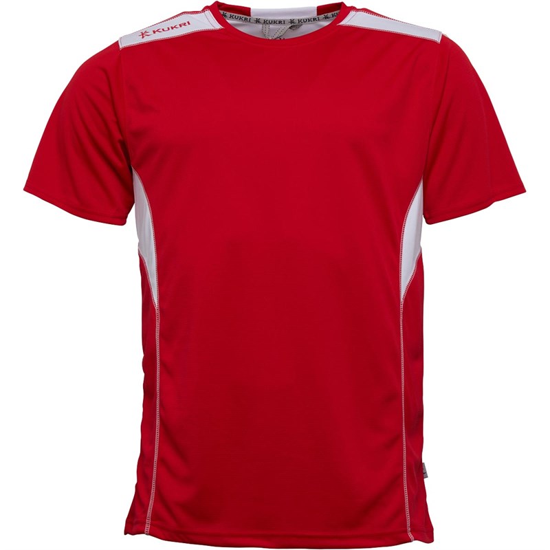 Buy Kukri Mens Athletic Fit Performance T-Shirt Red/White