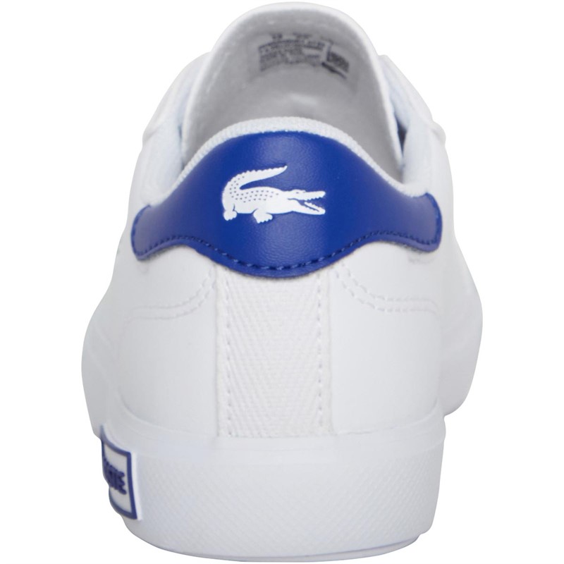 Buy Lacoste Childrens Powercourt Trainers White/Blue