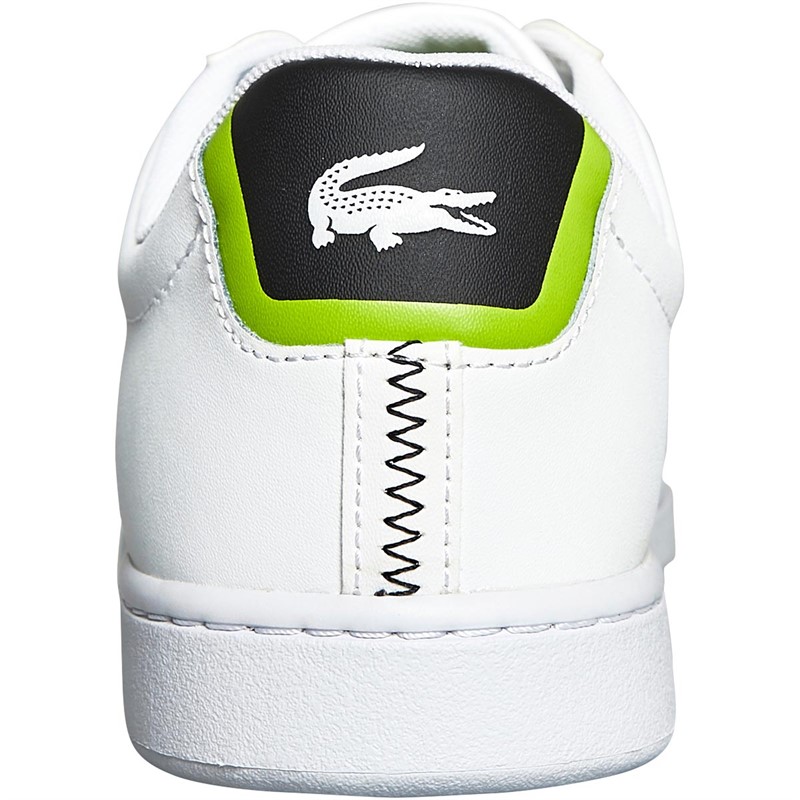 Buy Lacoste Mens Carnaby Evo Trainers White/Light Green