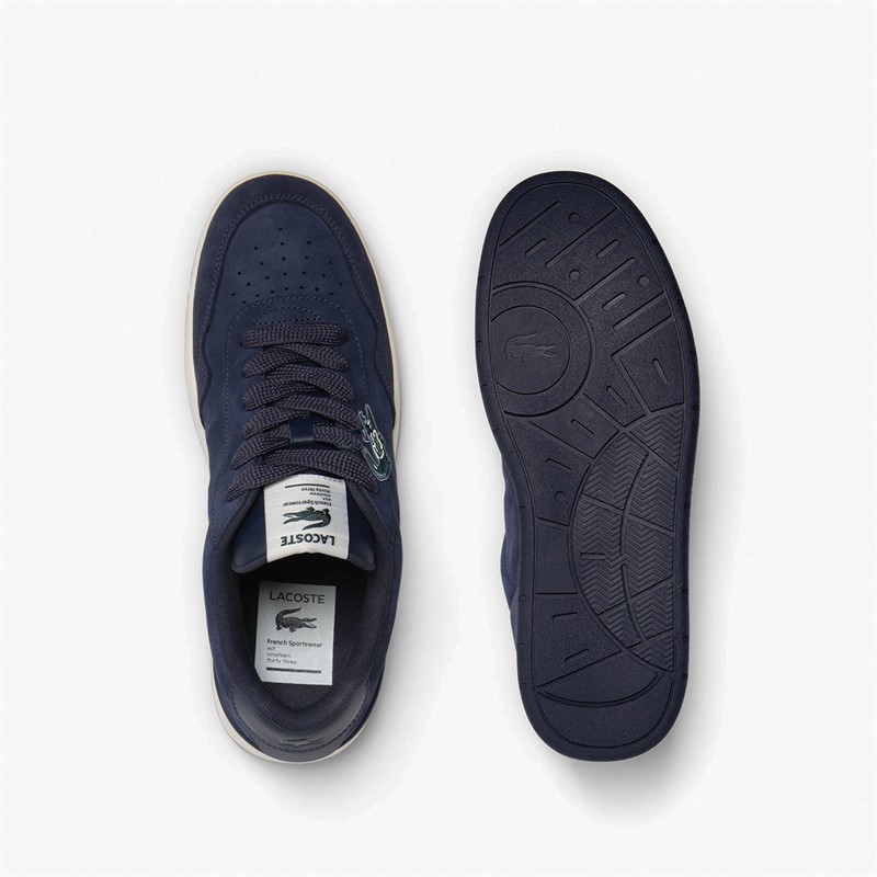 Buy Lacoste Mens Ace Clip Leather Trainers Navy/Off White