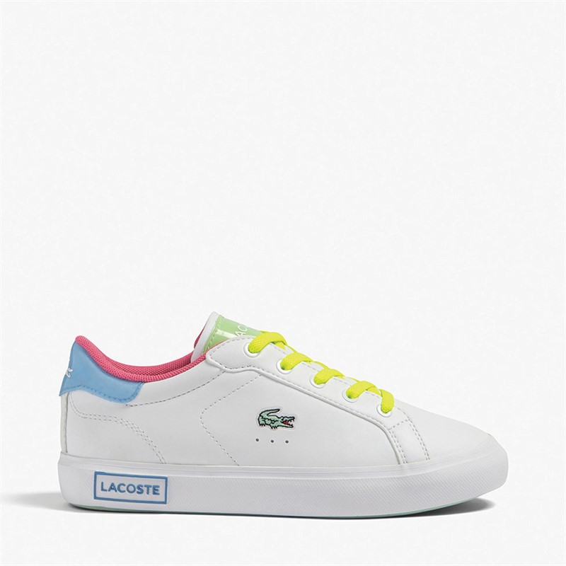 Buy Lacoste Kids Powercourt Trainers White/Green