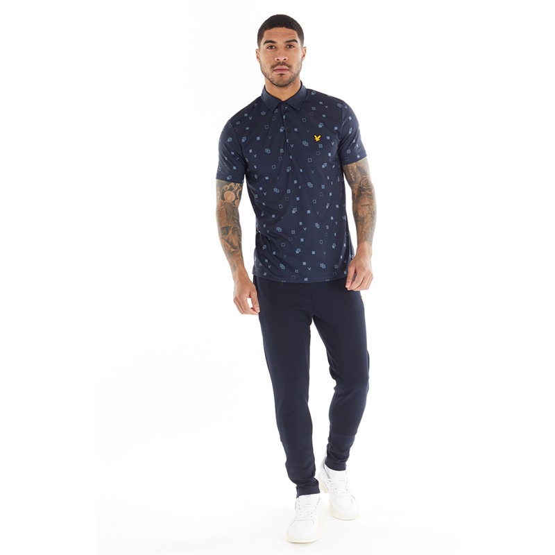 Buy Lyle And Scott Vintage Mens Eagle Polka Polo Z271 Dark Navy