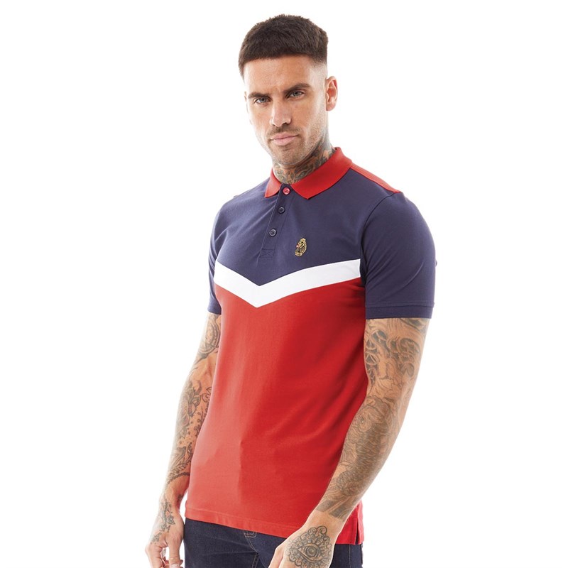 Buy LUKE 1977 Mens Cala Mayor Polo Navy/White/Red
