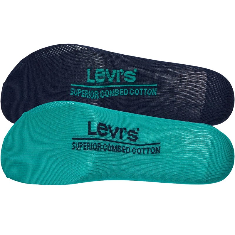 Buy Levi's Mens Short Cut Logo Two Pack Socks Green Combo