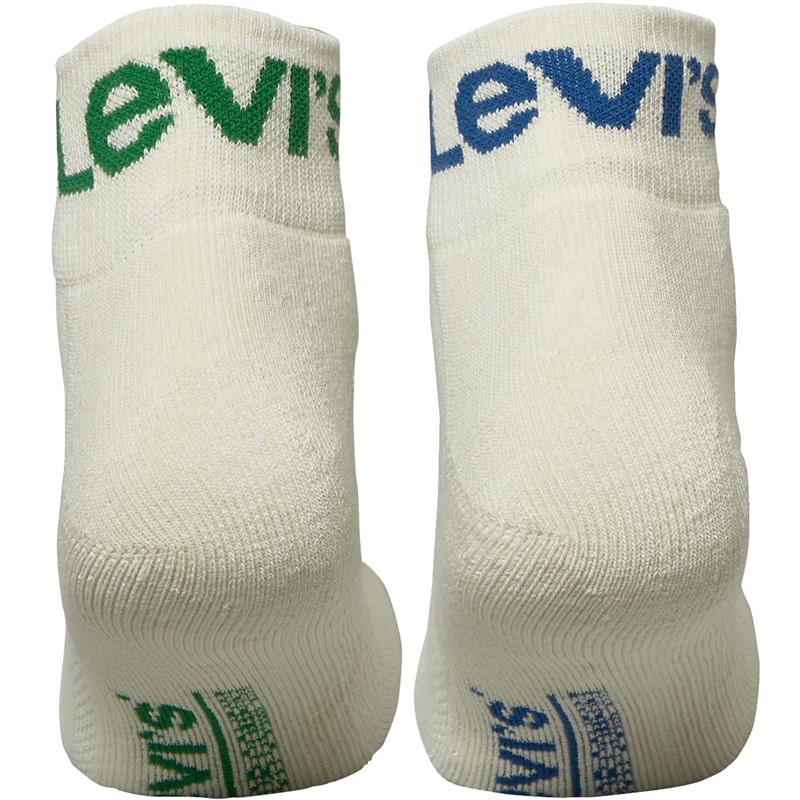 Buy Levi's Mid Cut Logo Two Pack Socks Blue/Green