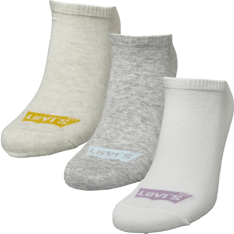 Buy Levi's Low Cut Batwing Logo Three Pack Socks White Combo