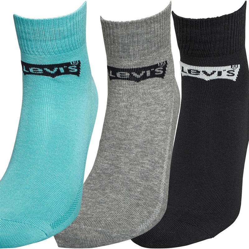 Buy Levi's Mens Mid Cut Batwing Logo Three Pack Socks Blue Combo