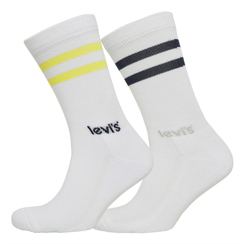 Buy Levi's Mens Regular Cut Sport Stripe Two Pack Socks Yellow/Navy