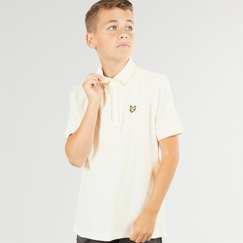 Buy Lyle And Scott Boys Concealed Placket Polo Shirt X157 Chalk