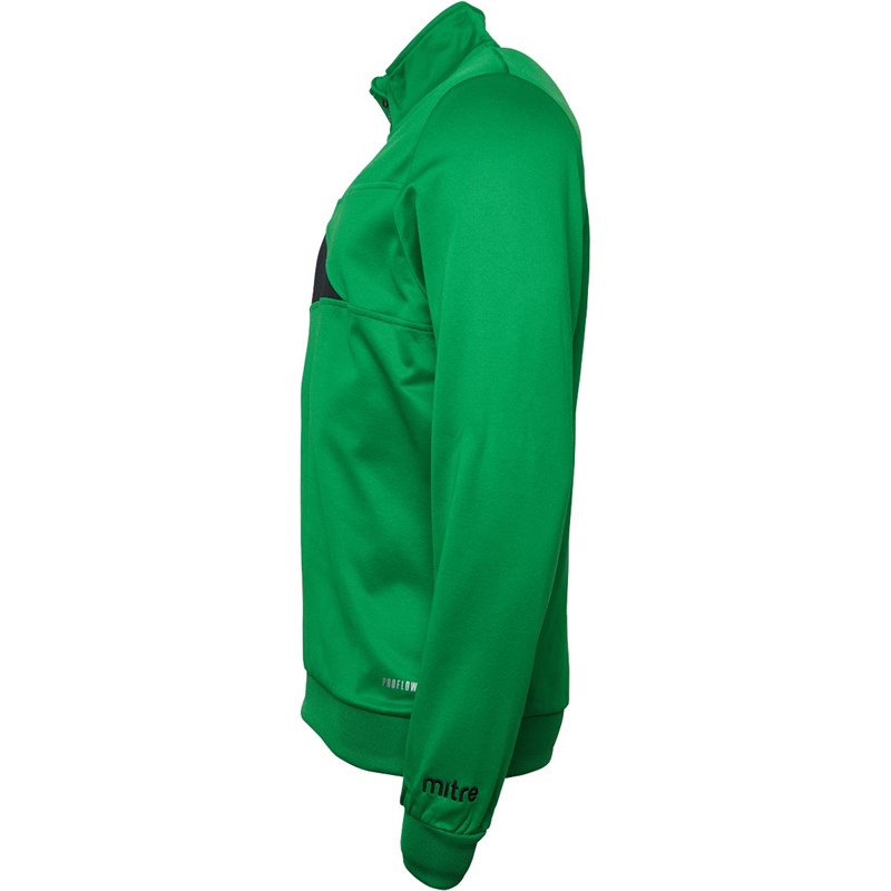Buy Mitre Mens Delta Plus 1/4 Zip Top Green/Black