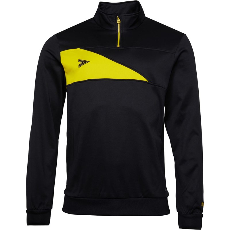 Buy Mitre Mens Delta Plus 1/4 Zip Top Black/Yellow