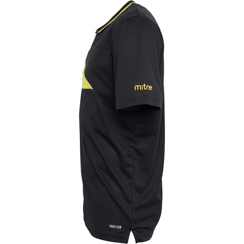 Buy Mitre Mens Delta Plus Polo Black/Yellow