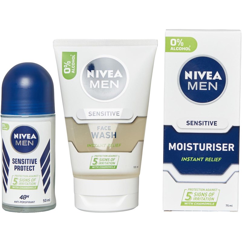 Buy NIVEA Mens The Full Works Set Five Piece (100ml Balm, 75ml Moist ...