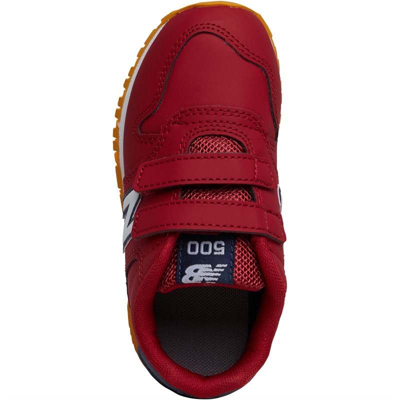 Buy New Balance Infant 500 Hook And Loop Trainers Red/White/Gum