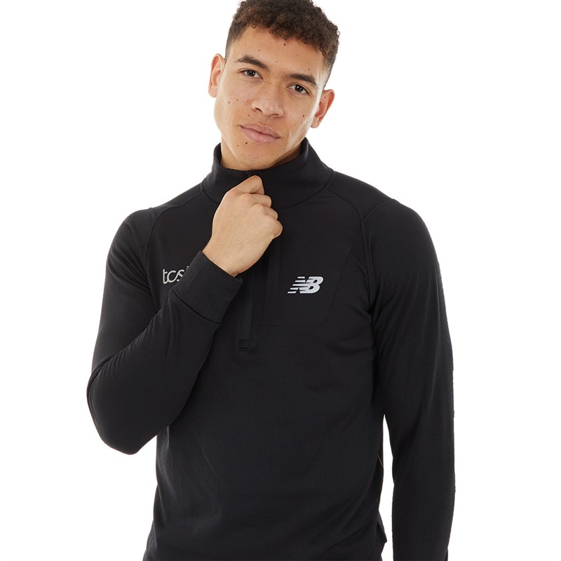 Buy New Balance Mens London Edition Heat Grid 1/2 Zip Running Top Black