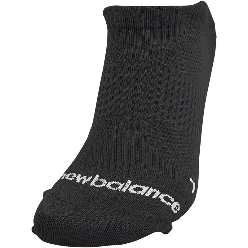Buy New Balance Three Pack Flat Knit Tab Running Socks Black