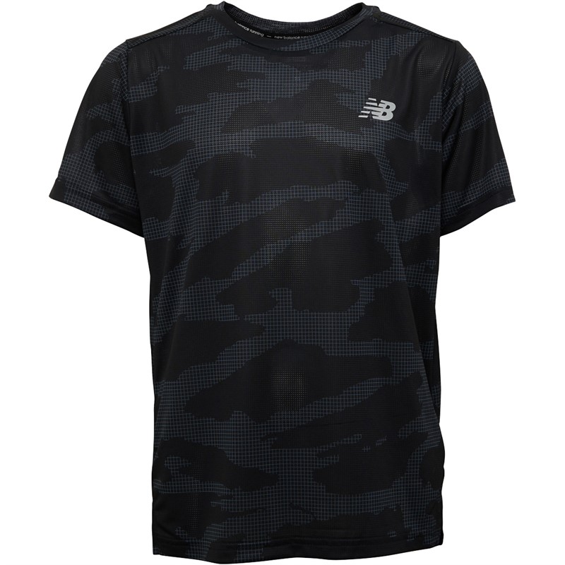 Buy New Balance Junior Boys Accelerate Printed Running Top Black