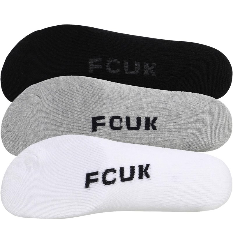 Buy French Connection Mens FCUK Three Pack Stripe Socks Multi
