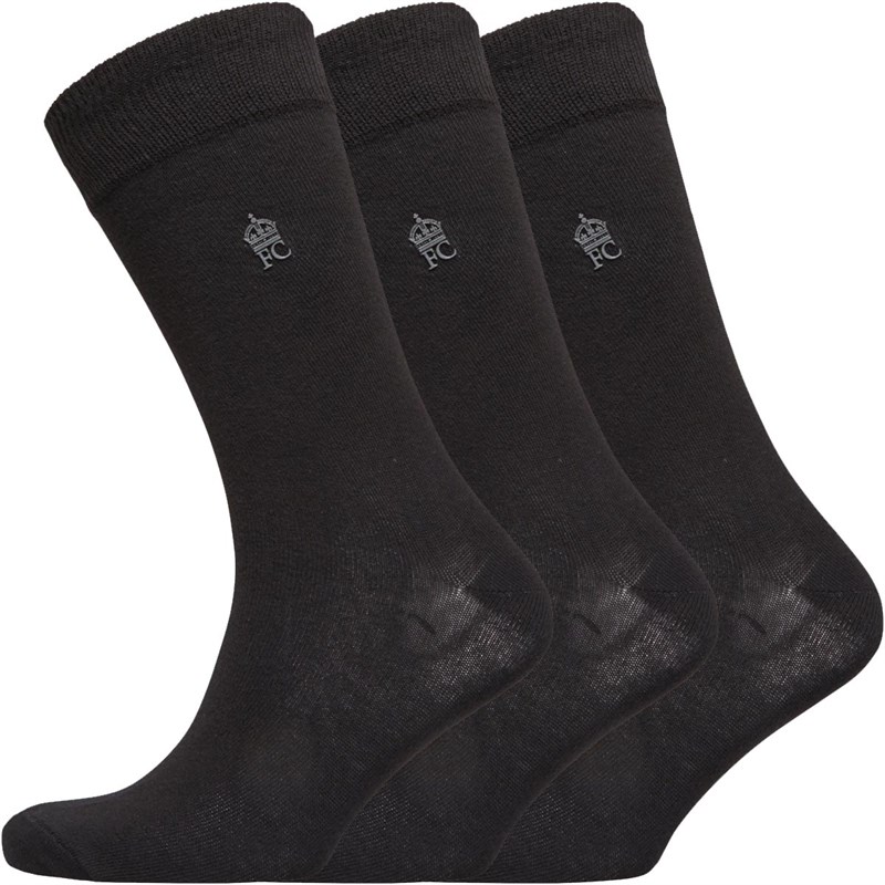 Buy French Connection Mens FC Three Pack Socks FC3 Black/Gunmetal