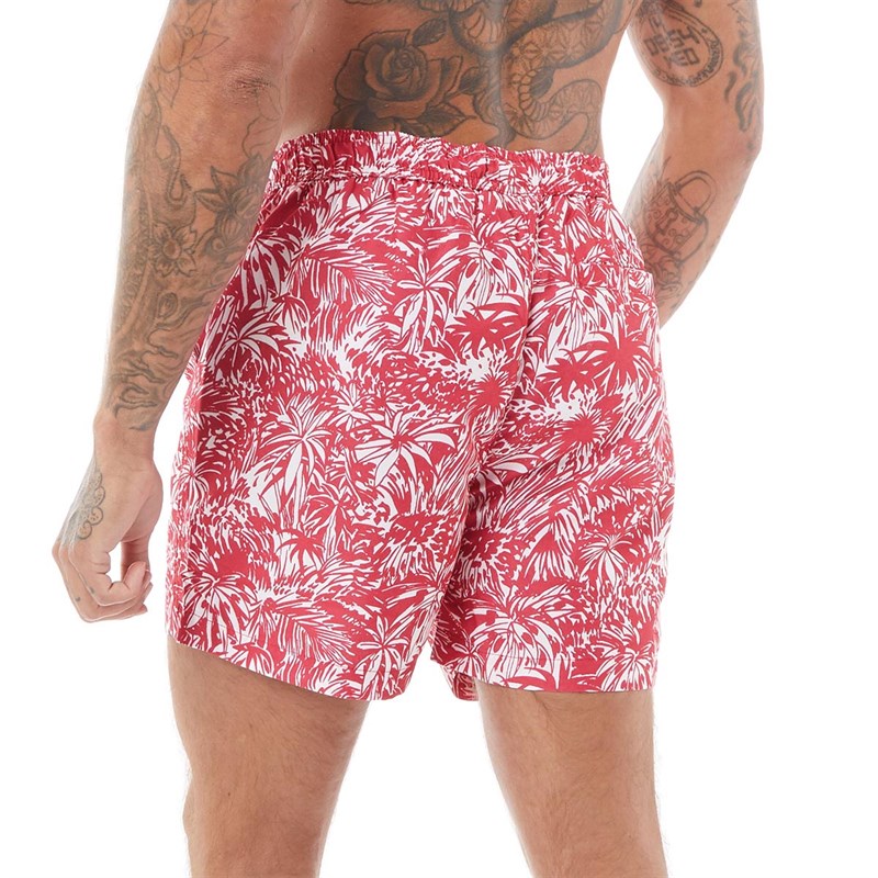 Buy French Connection Mens Leaf 2 Swim Shorts Red/Salt