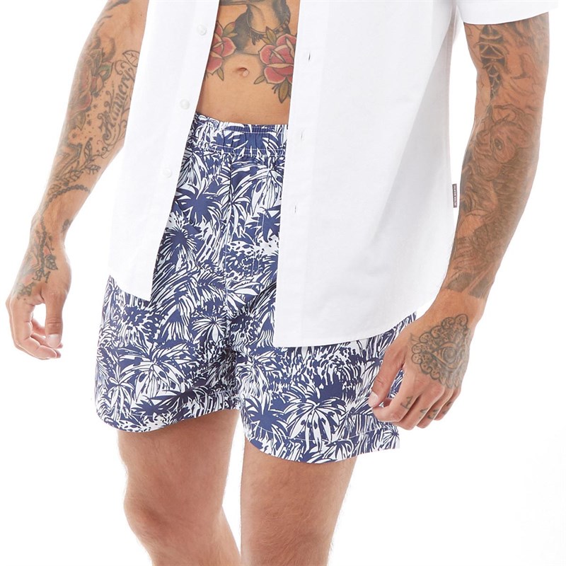 Buy French Connection Mens Leaf 2 Swim Shorts Marine