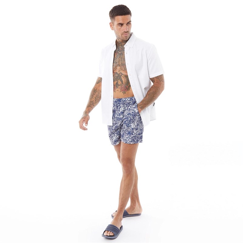 Buy French Connection Mens Leaf 2 Swim Shorts Marine